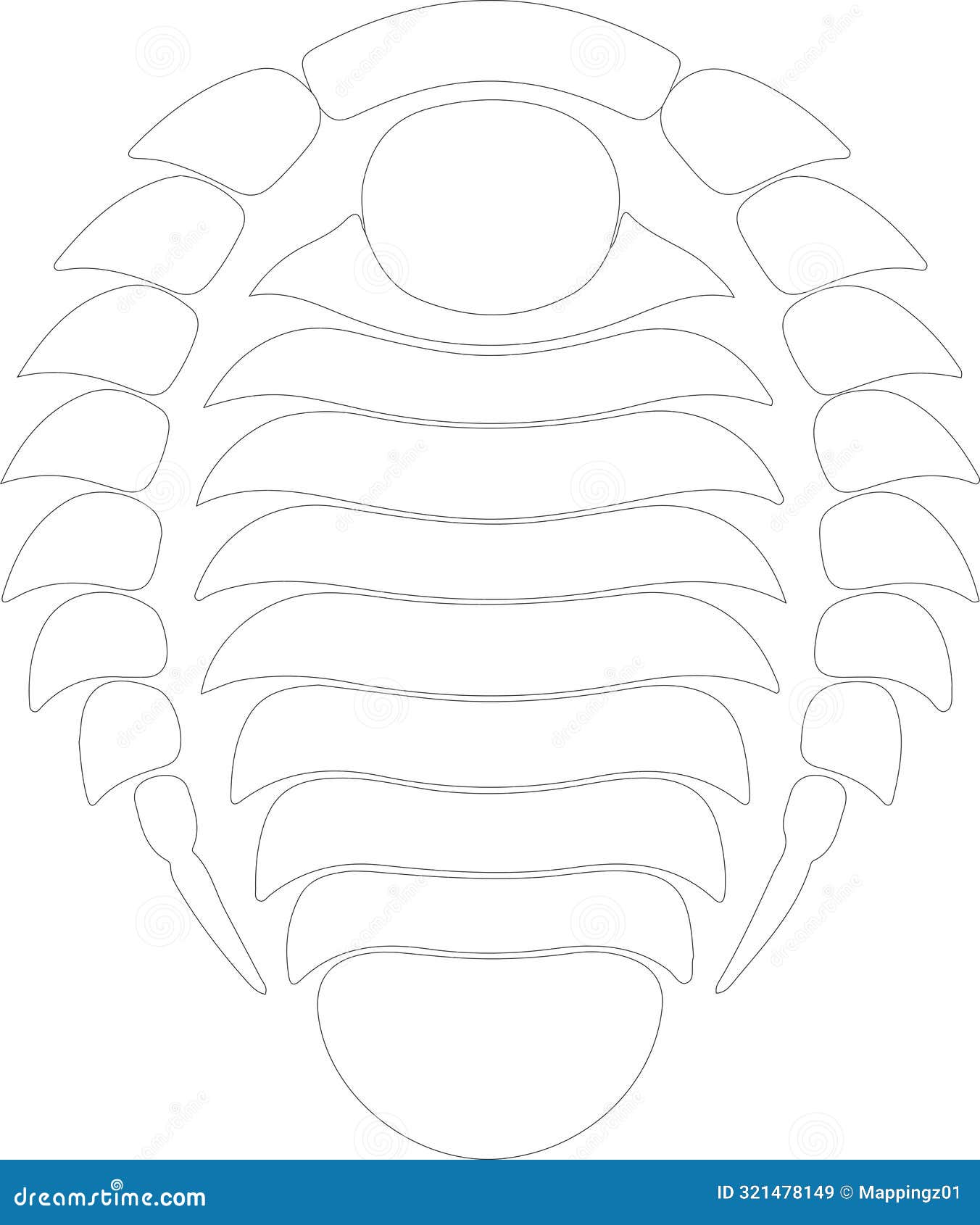 Trilobite Silhouette Vector Art White Background | CartoonDealer.com ...