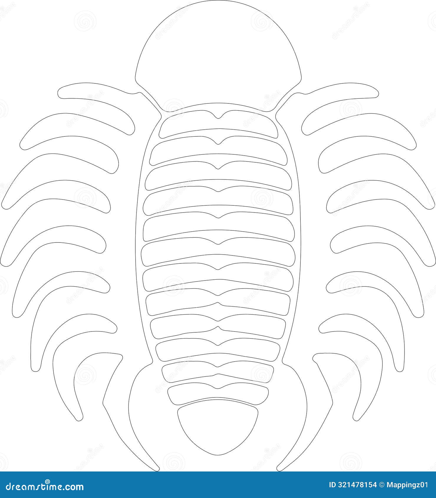 Trilobite Outline Silhouette Generative Ai Cartoon Vector ...