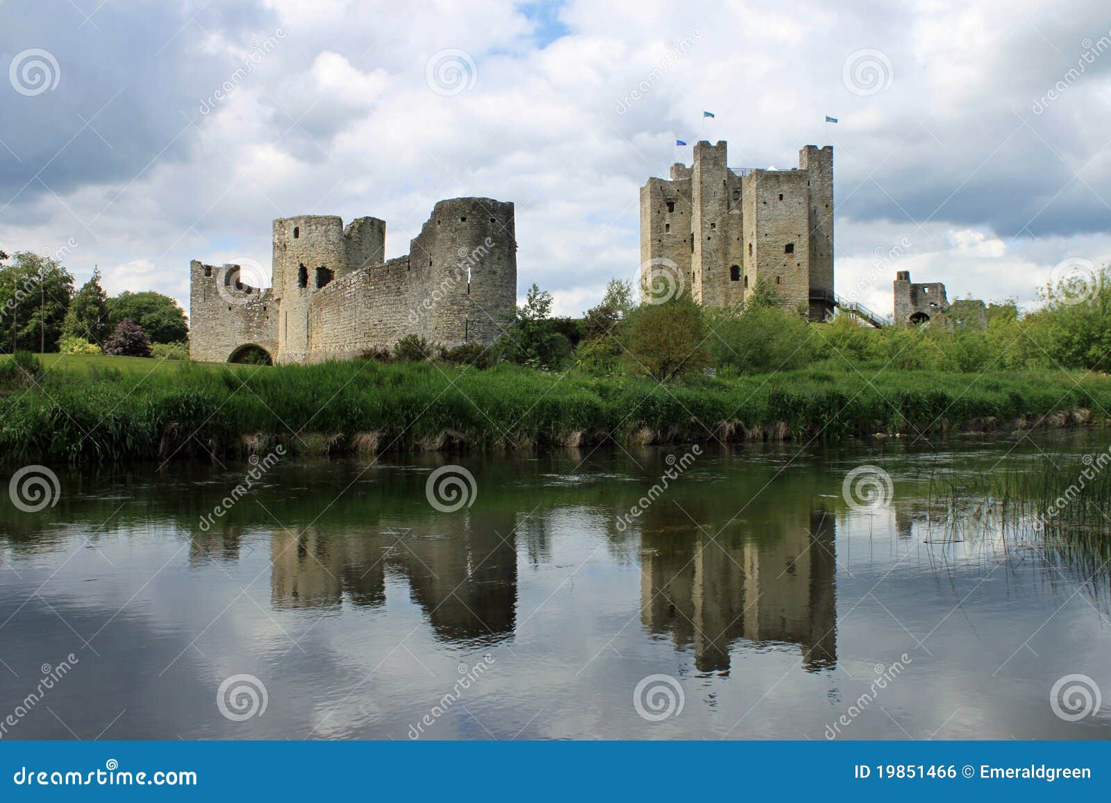 Trim Castle Reflection stock photo. Image of irish, scenic - 19851466