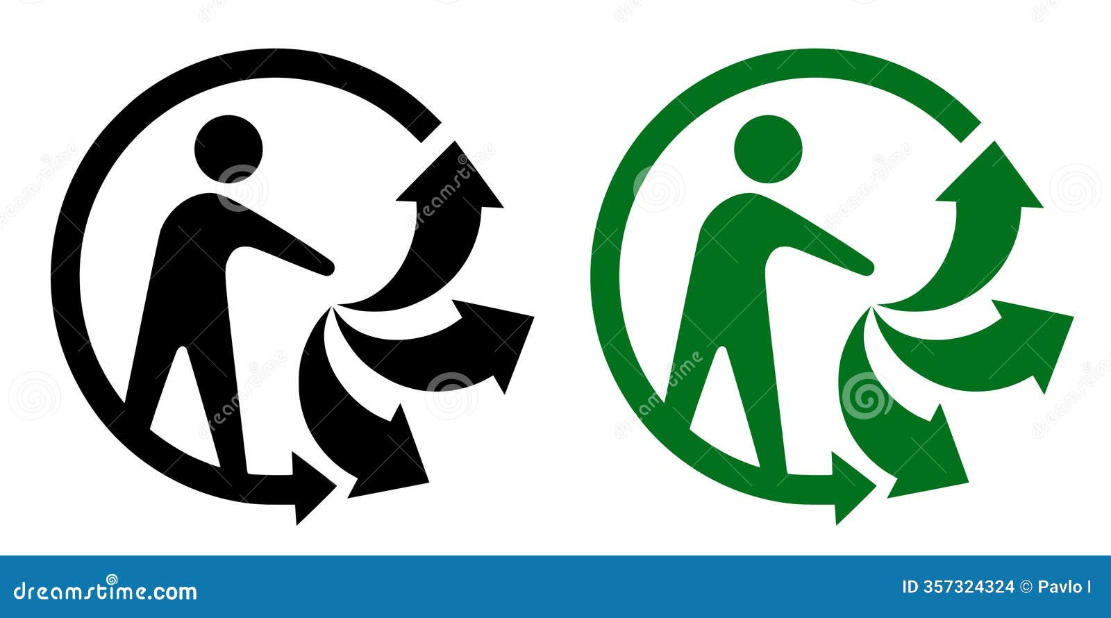 Triman Sign, Triman Recycling Icon Set Stock Vector - Illustration of ...