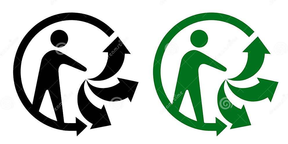 Triman Sign, Triman Recycling Icon Set Stock Vector - Illustration of ...