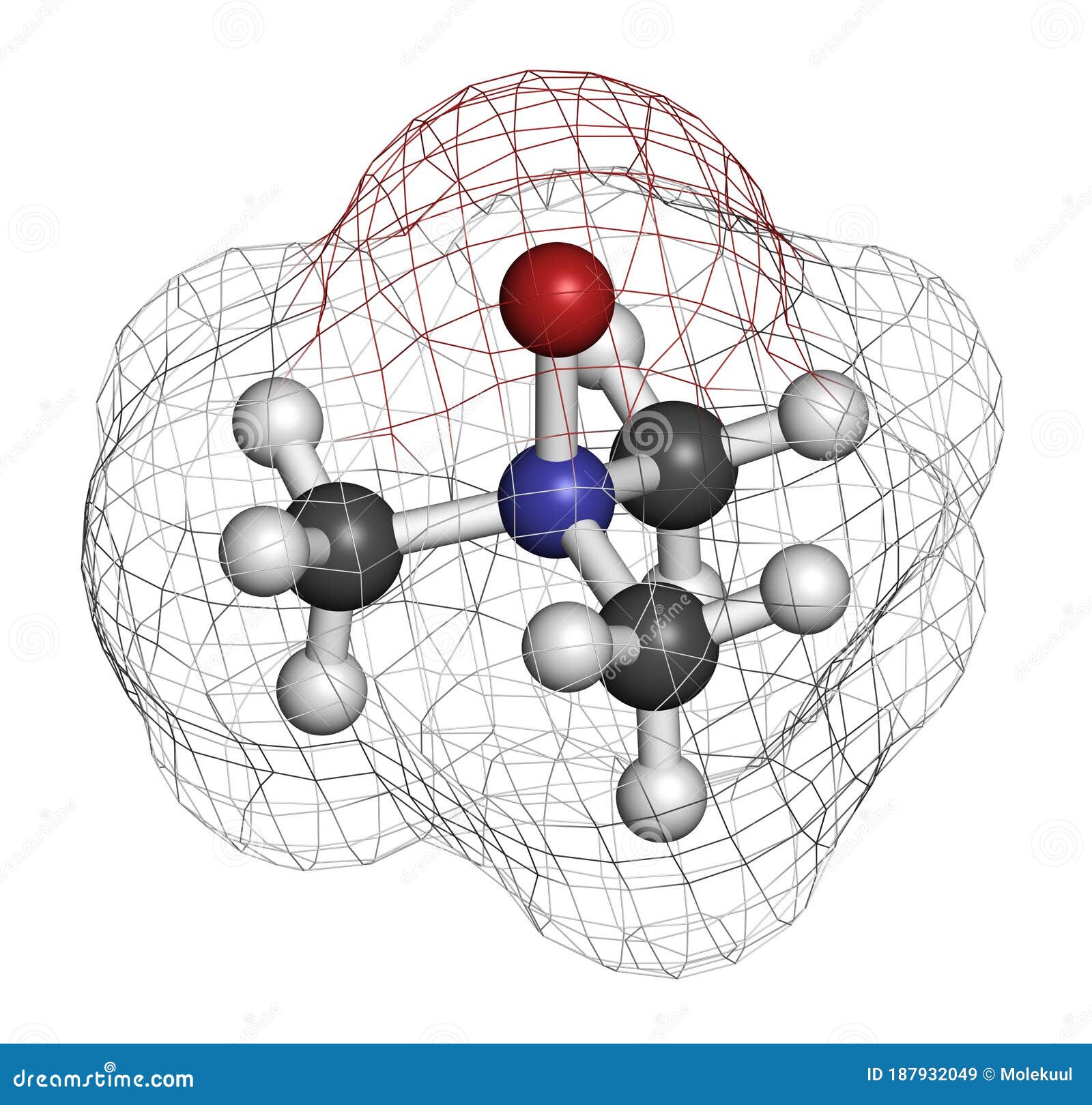 Trimethylamine N-oxide TMAO Molecule. 3D Rendering Stock Illustration ...