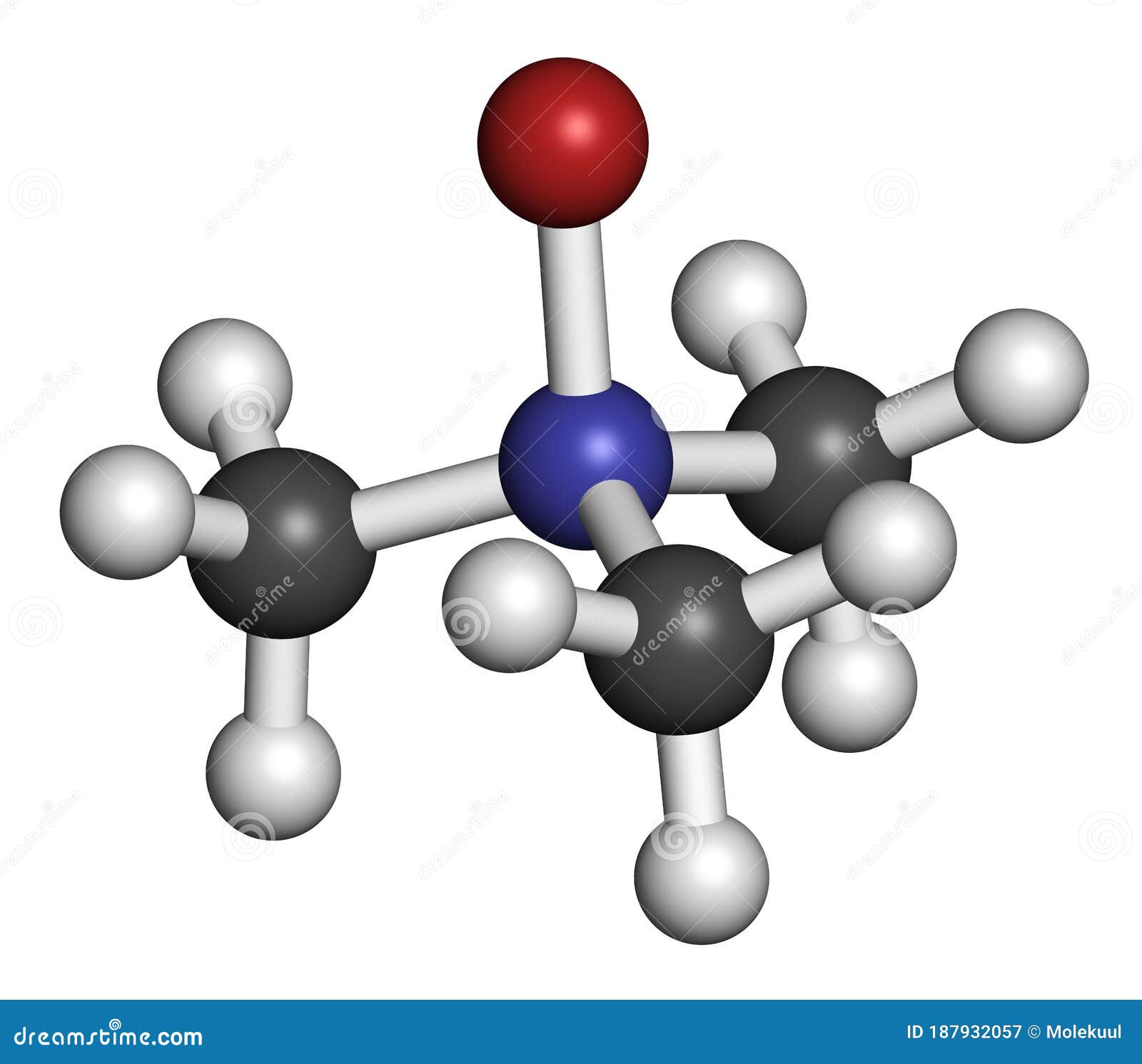 Trimethylamine N-oxide TMAO Molecule. 3D Rendering. Atoms are ...