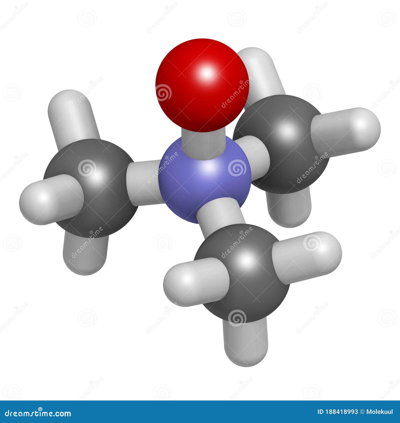 Trimethylamine N-oxide (TMAO) Molecule. 3D Rendering Stock Illustration ...