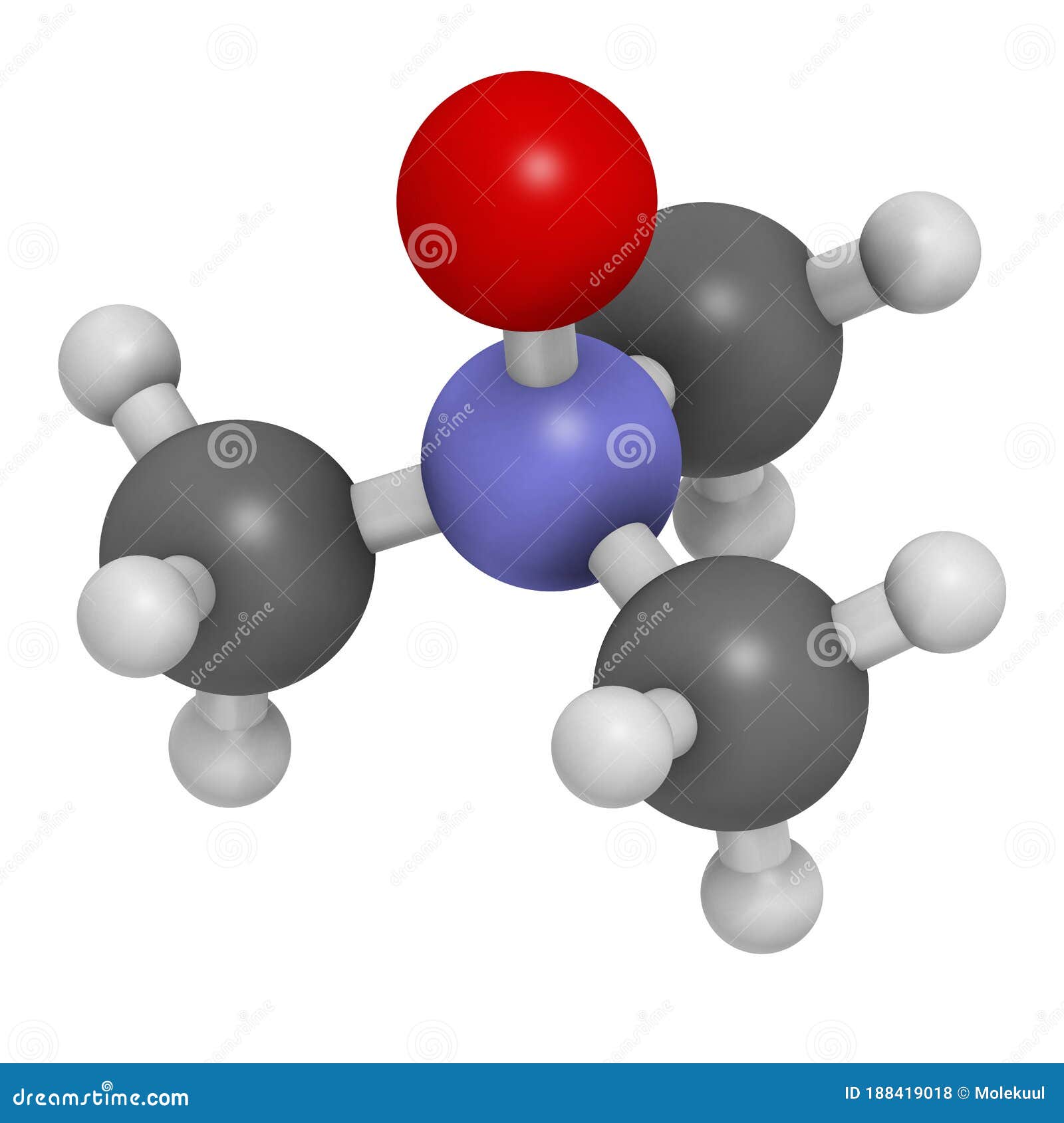 Trimethylamine N-oxide (TMAO) Molecule. 3D Rendering Stock Illustration ...