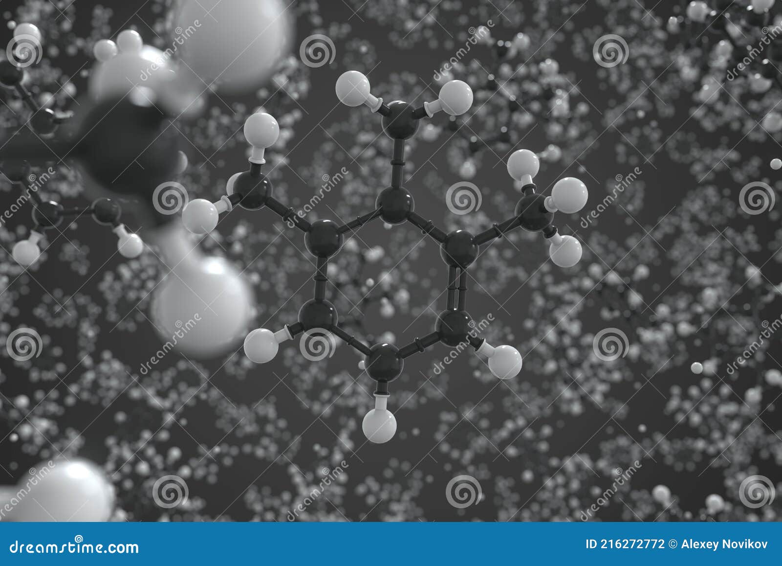 Trimethylbenzene Molecule, Ball-and-stick Molecular Model. Chemical 3d ...