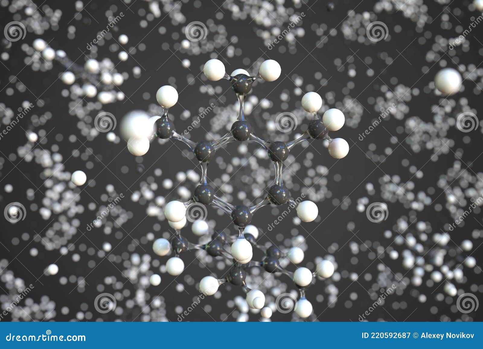 Trimethylbenzene Molecule, Conceptual Molecular Model. Chemical 3d ...