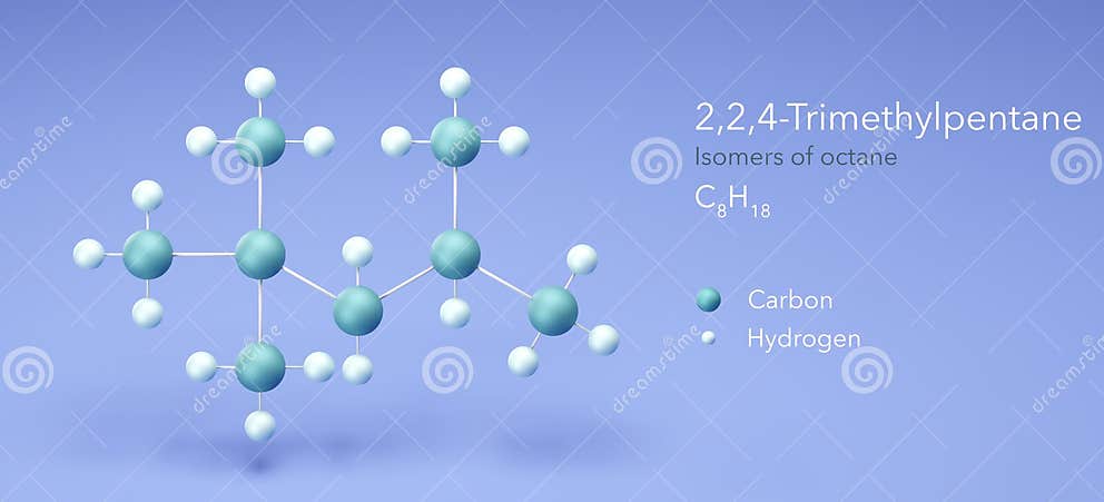 2,2,4-Trimethylpentane, Molecular Structures, Isooctane, 3d Model ...