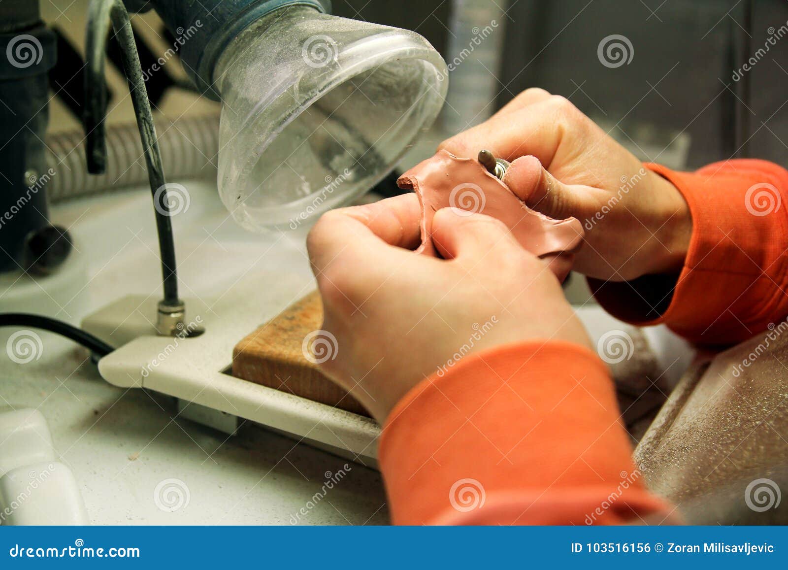 Trimming with Micro Motor Shellac Base Plates Stock Photo - Image of ...