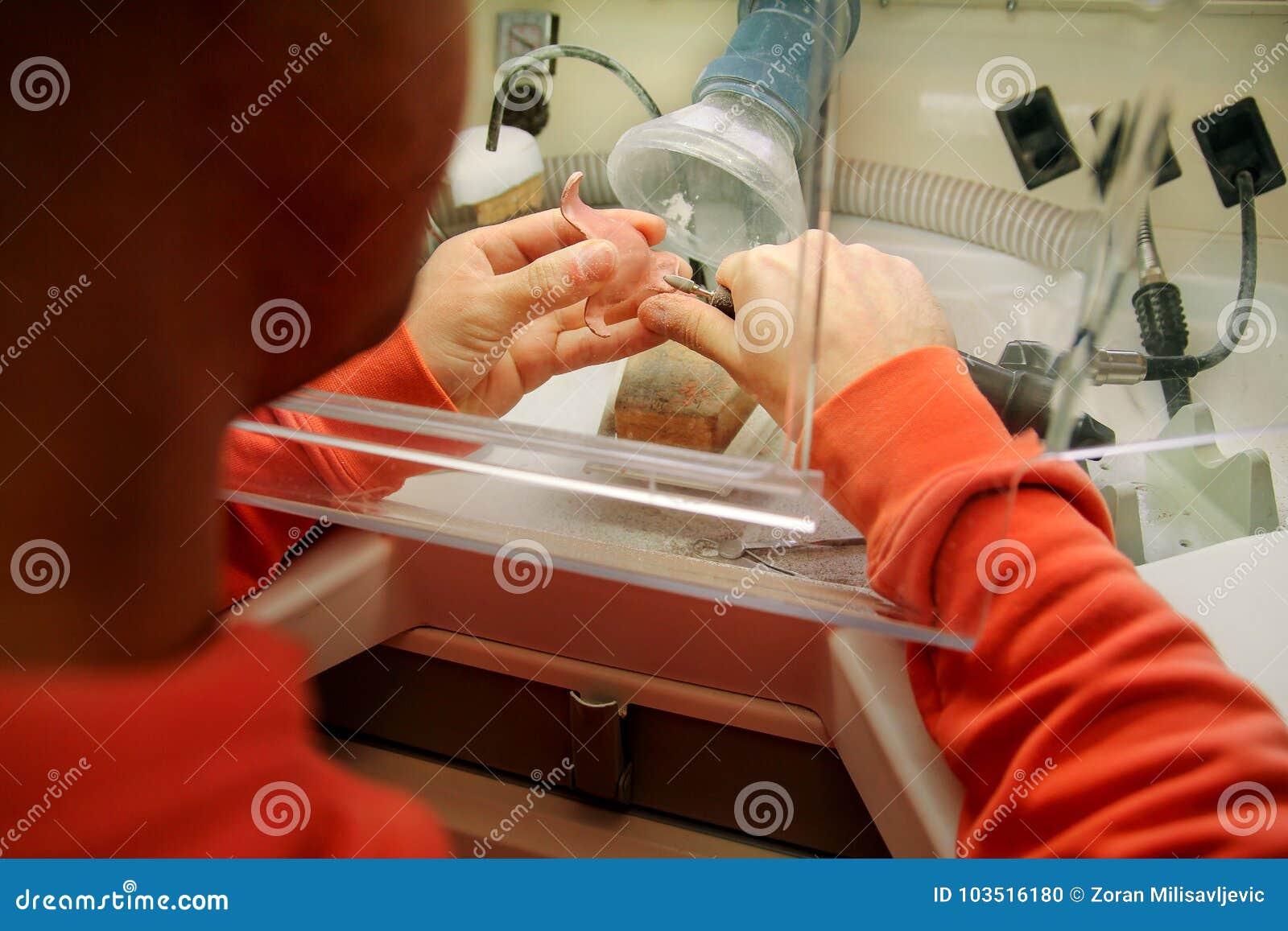 Trimming with Micro Motor Shellac Base Plates Stock Photo - Image of ...