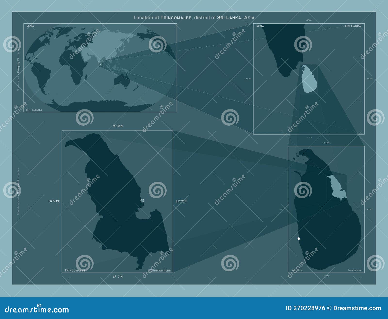 Trincomalee, Sri Lanka. Described Location Diagram Stock Illustration ...