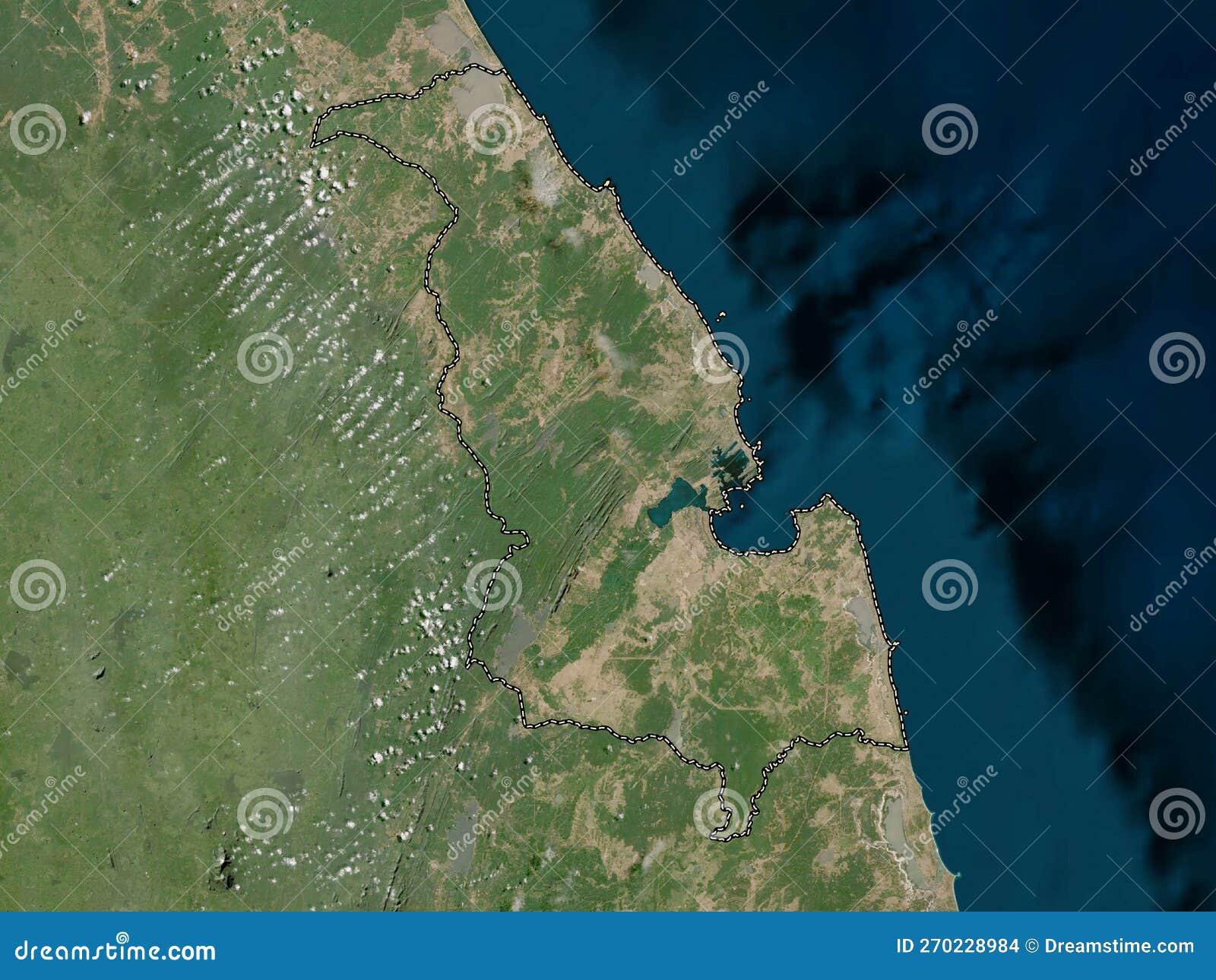 Trincomalee, Sri Lanka. Low-res Satellite. No Legend Stock Illustration ...