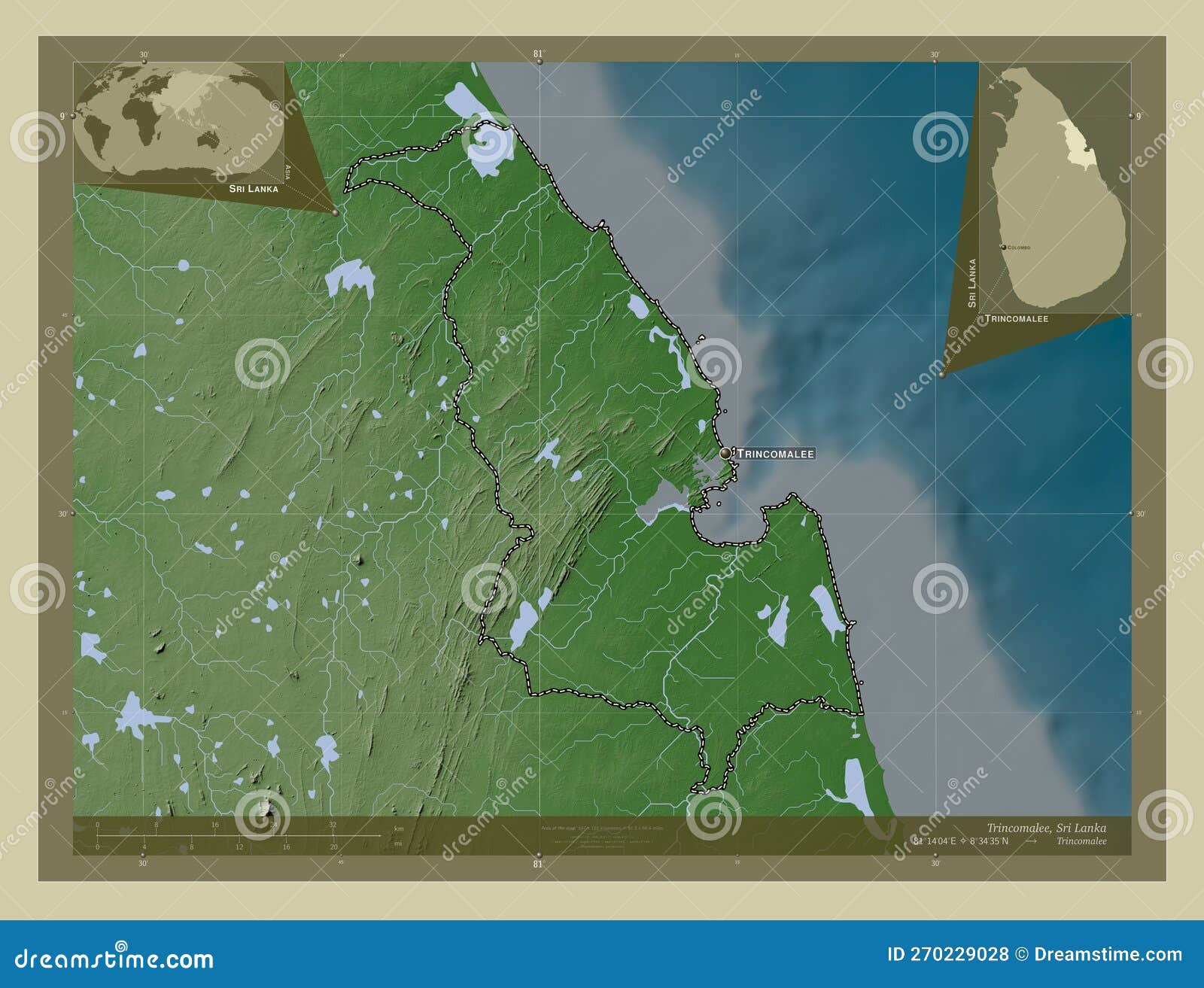 Trincomalee, Sri Lanka. Wiki. Labelled Points of Cities Stock ...