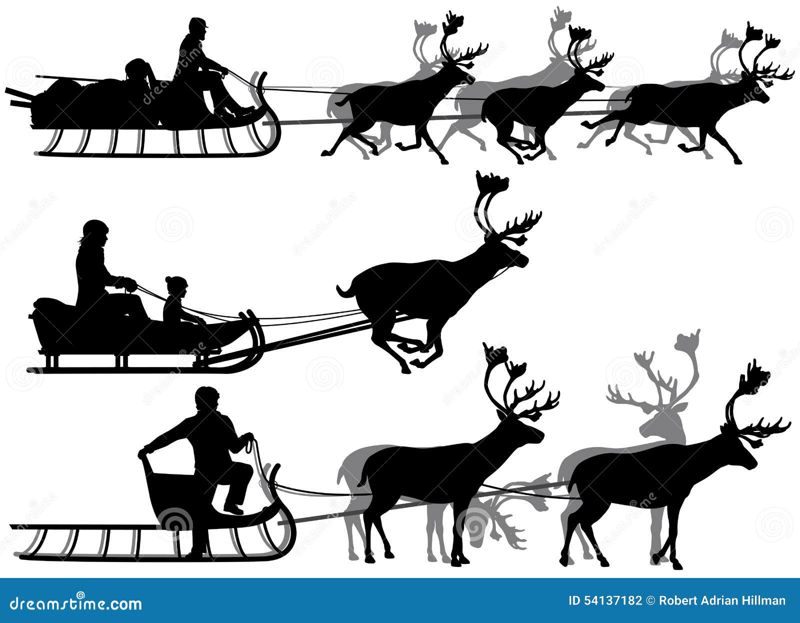 Trineos del reno ilustración del vector. Ilustración de recorte - 54137182