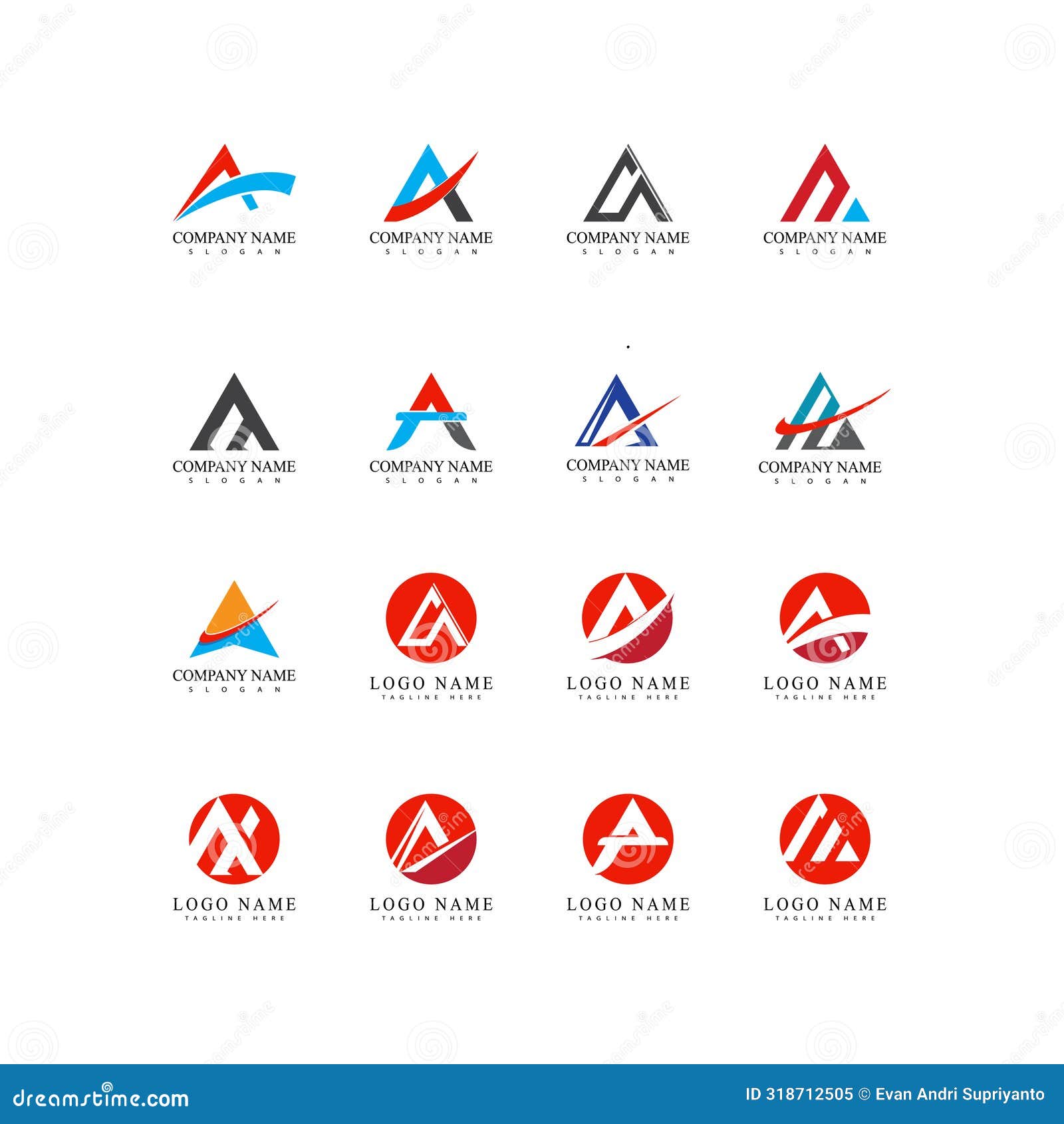 Tringle Logo Vector Template and Symbol Stock Vector - Illustration of ...