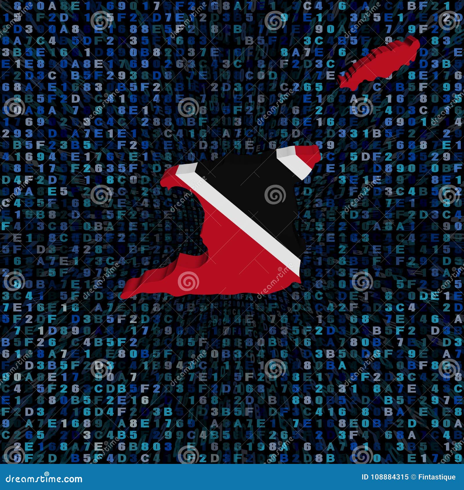 Trinidad Map Flag on Hex Code Illustration Stock Illustration ...