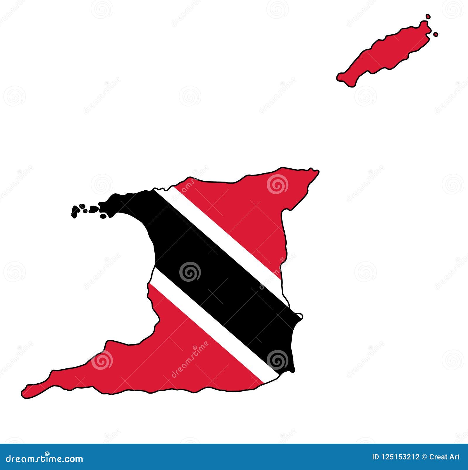 Trinidad And Tobago Map Of Trinidad And Tobago Vector Illustration Stock