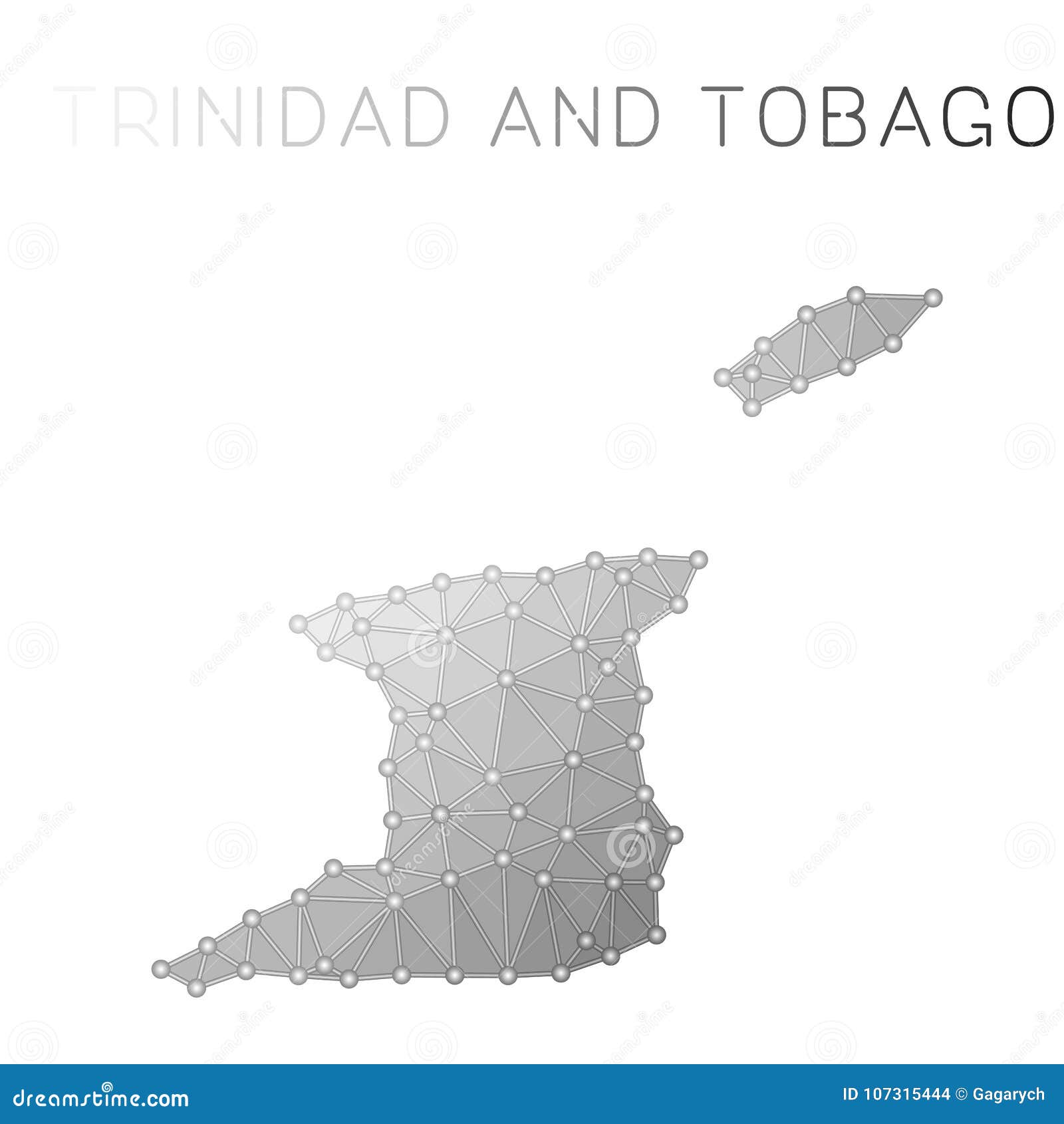 Trinidad and Tobago Polygonal Vector Map. Stock Vector - Illustration ...