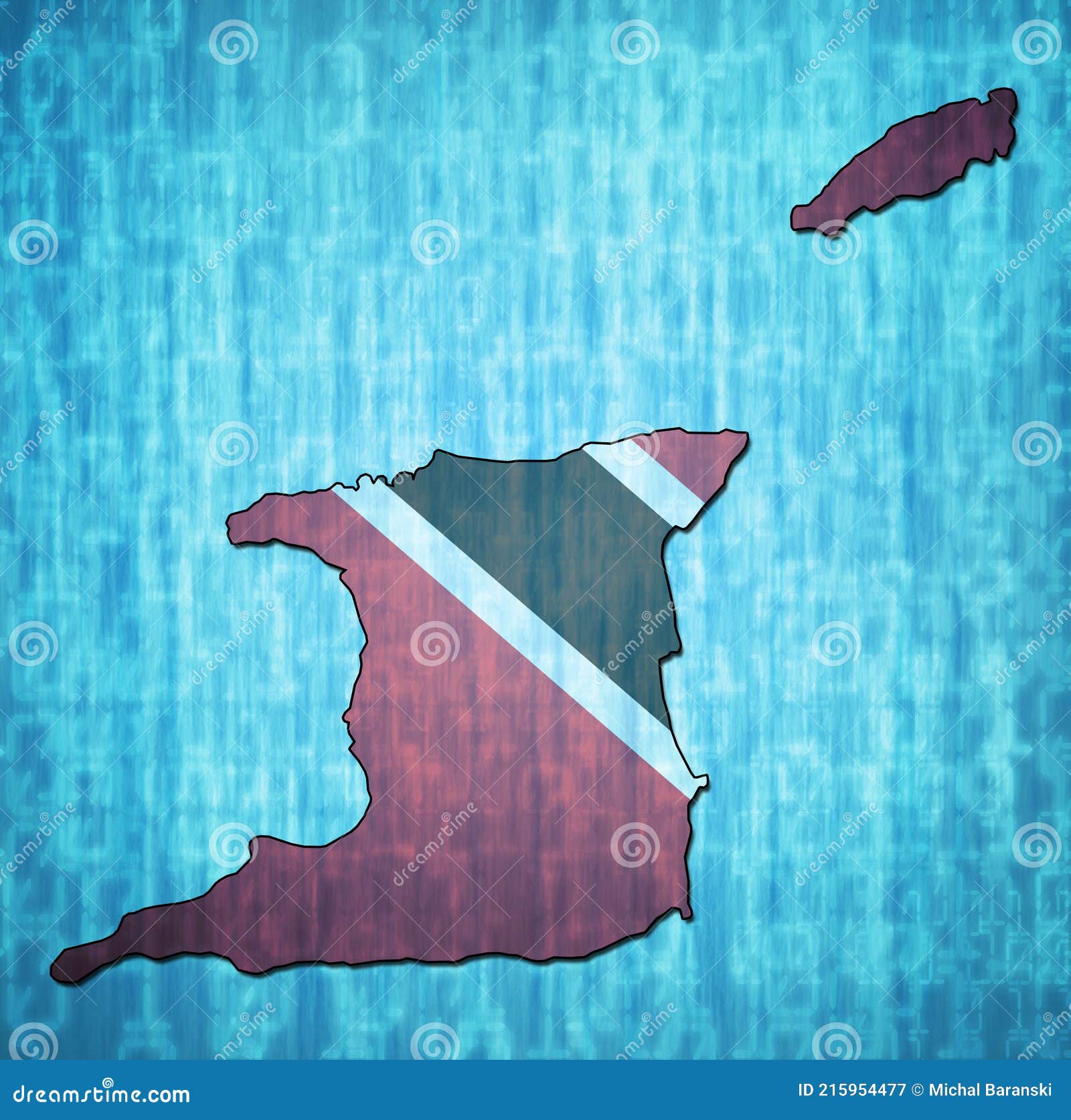 Trinidad and Tobago Territory with Flag Stock Illustration ...