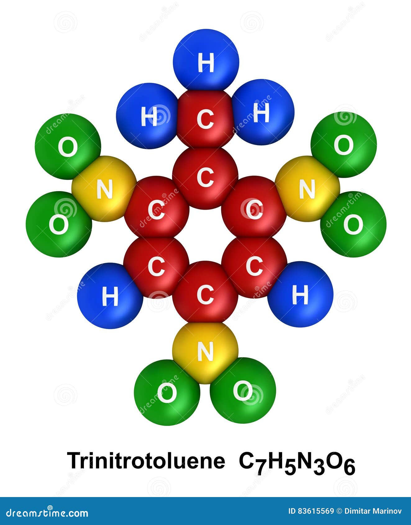 TNT, Trinitrotoluene Chemical Structure And Formula Vector Illustration ...