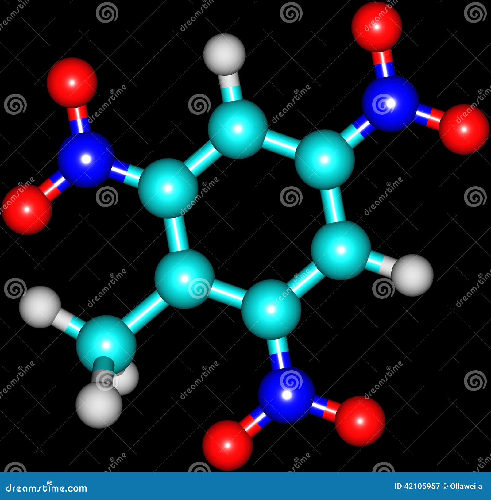 Trinitrotoluene Molecular Structure On Black Background Royalty-Free ...