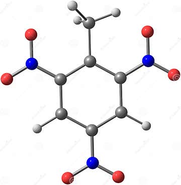 Trinitrotoluene Molecular Structure on White Background Stock ...