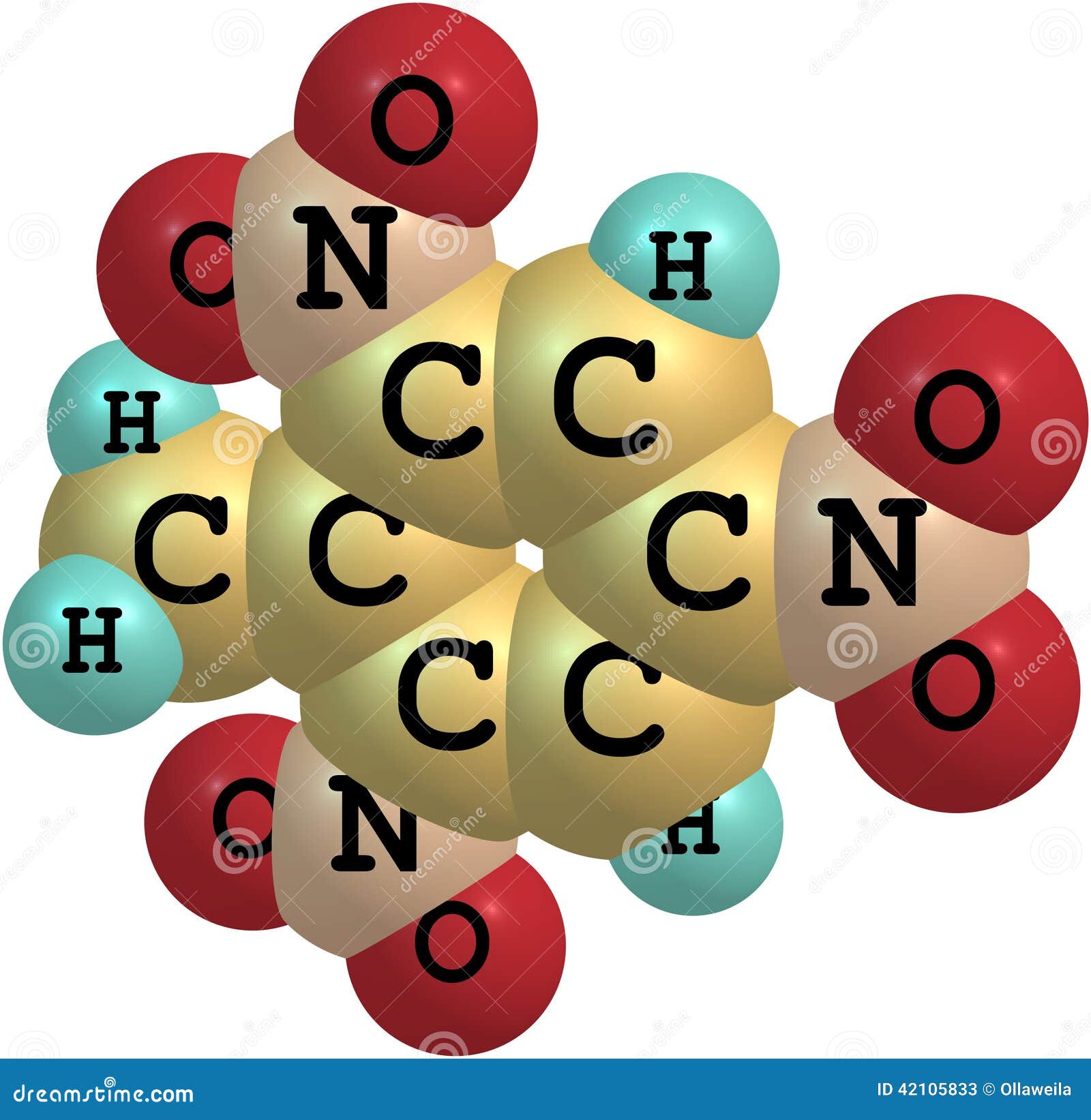 Trinitrotoluene (TNT) Explosive Molecule, Chemical Structure Cartoon ...