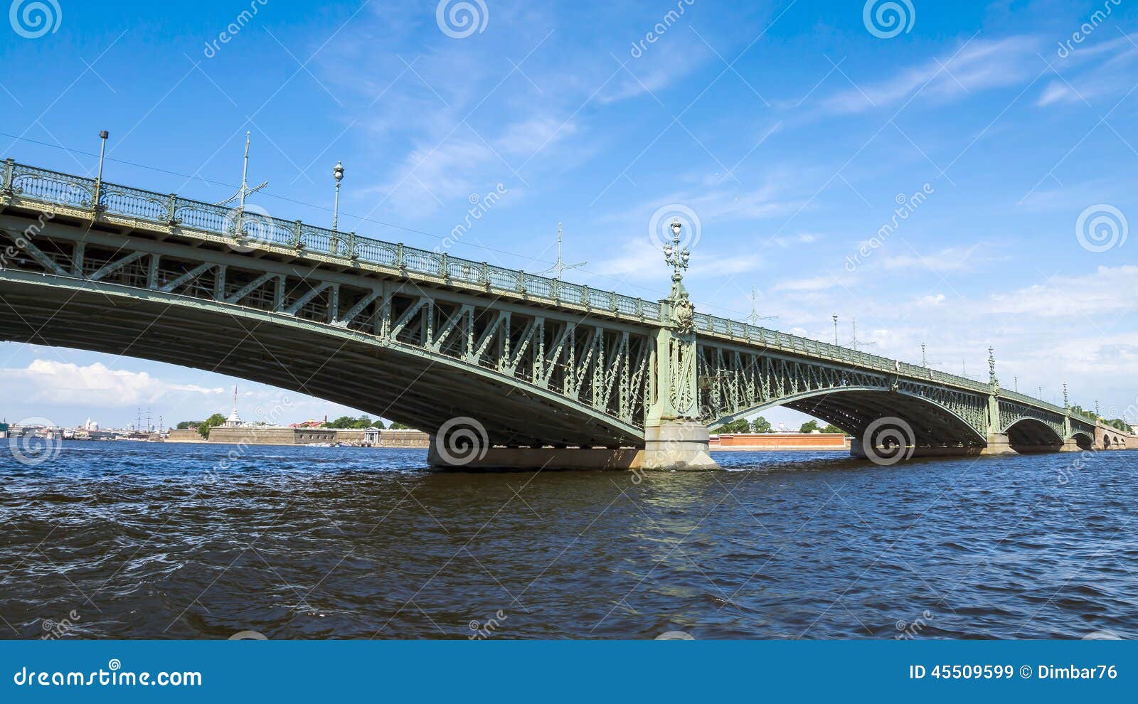 Trinity Bridge Across the Neva, St. Petersburg Stock Image - Image of ...