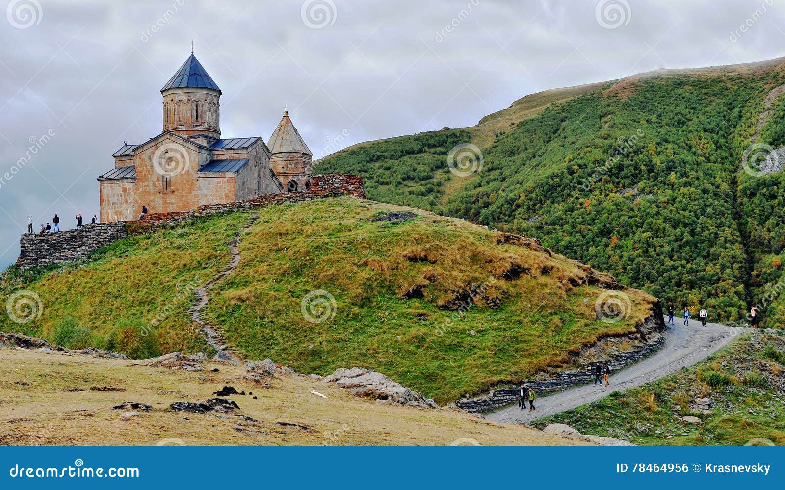 Trinity Chapel in Mountains, Kazbegi Stock Photo - Image of travel ...