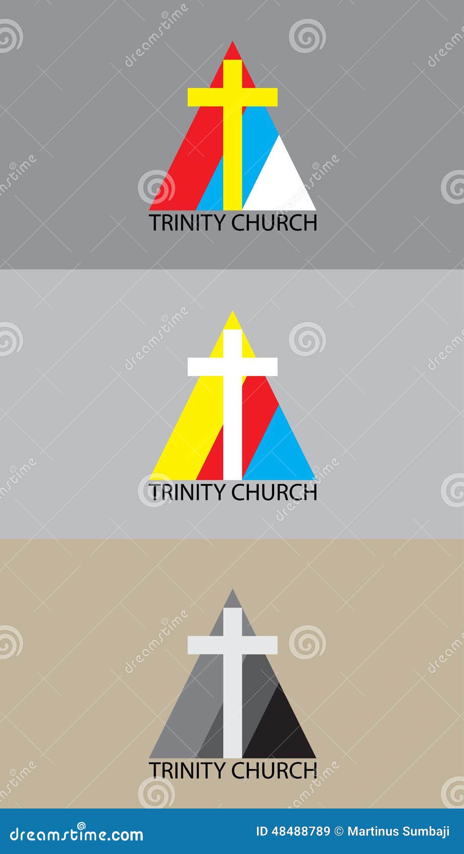 Trinity church logo stock vector. Illustration of graphic - 48488789