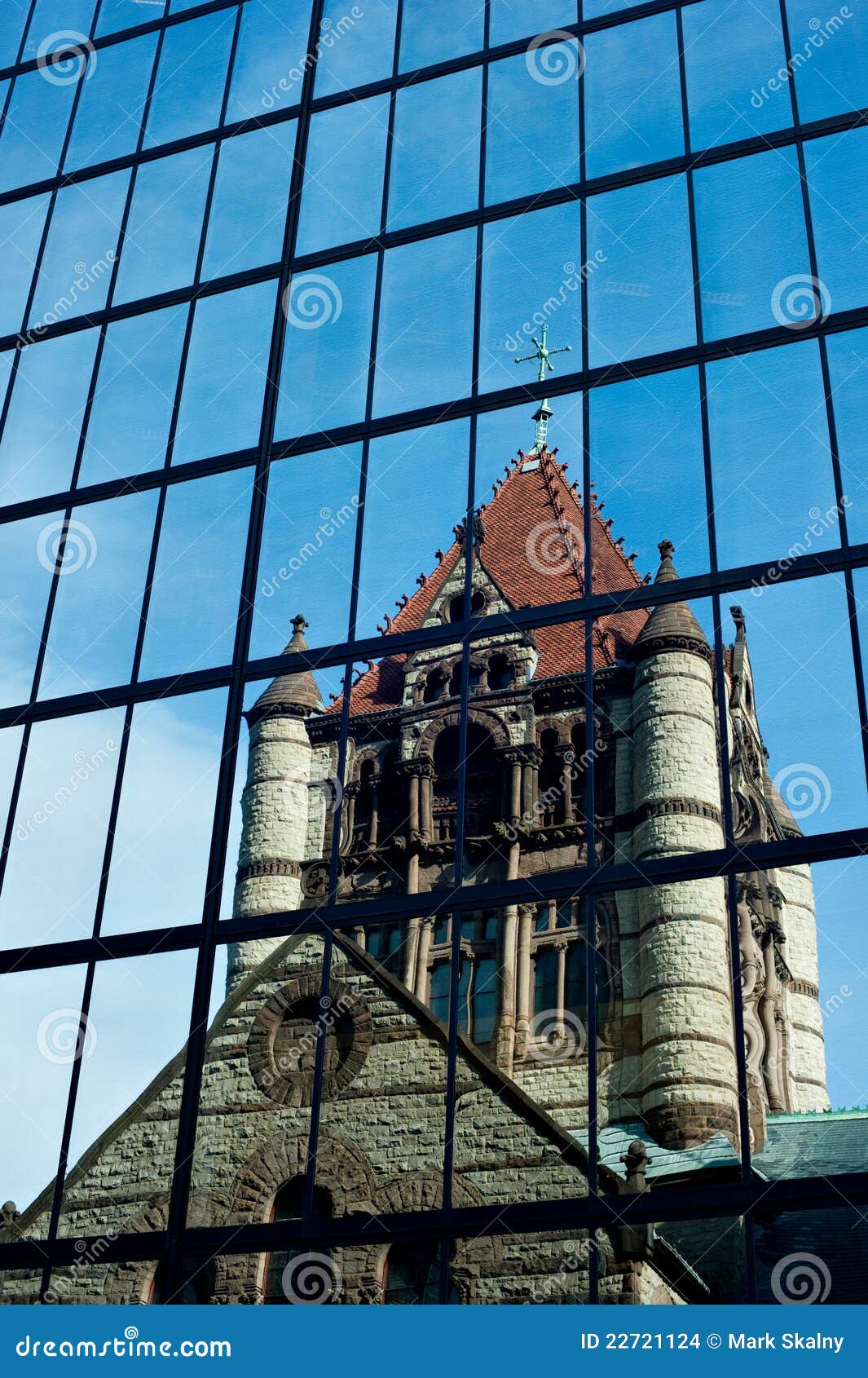 Trinity Church Reflection stock photo. Image of back - 22721124