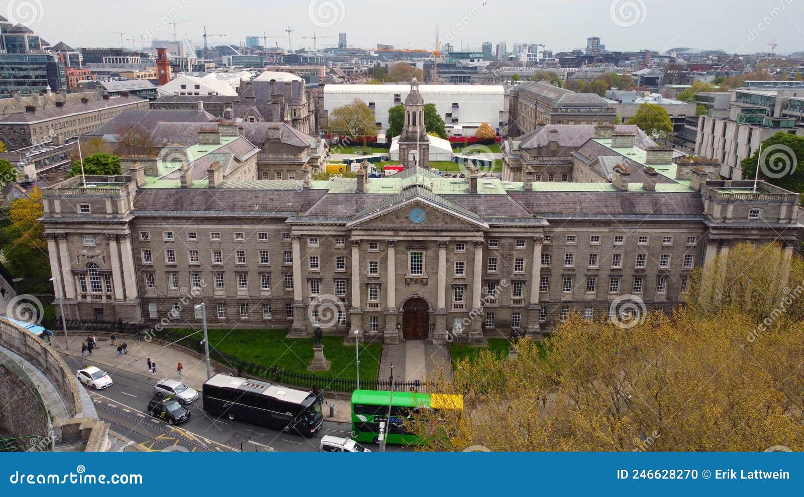 Trinity College in Dublin from Above - Aerial View Stock Photo - Image ...