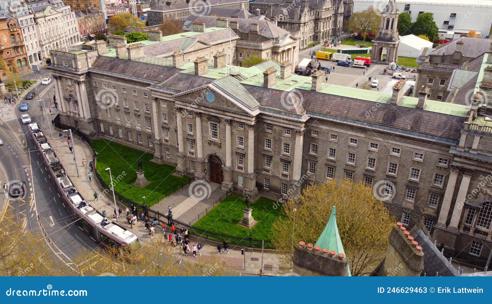 Trinity College in Dublin from Above - Aerial View Editorial Stock ...