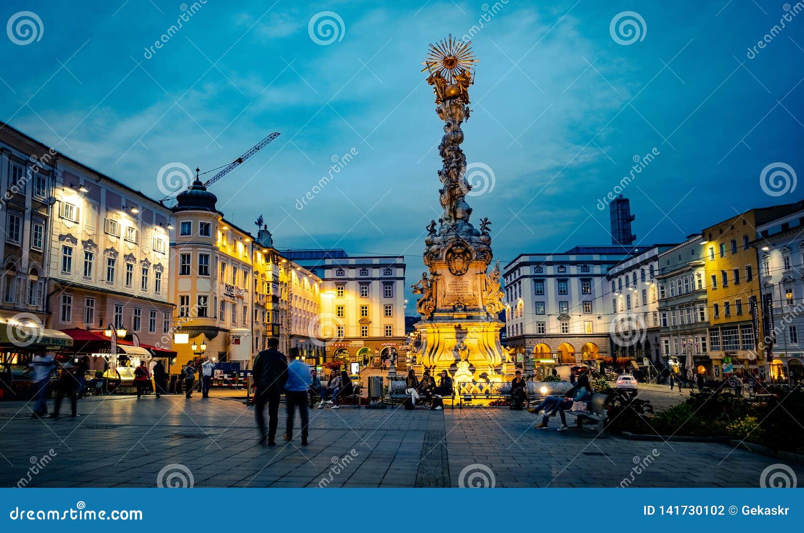 Trinity Column Central Square Editorial Photography - Image of ...