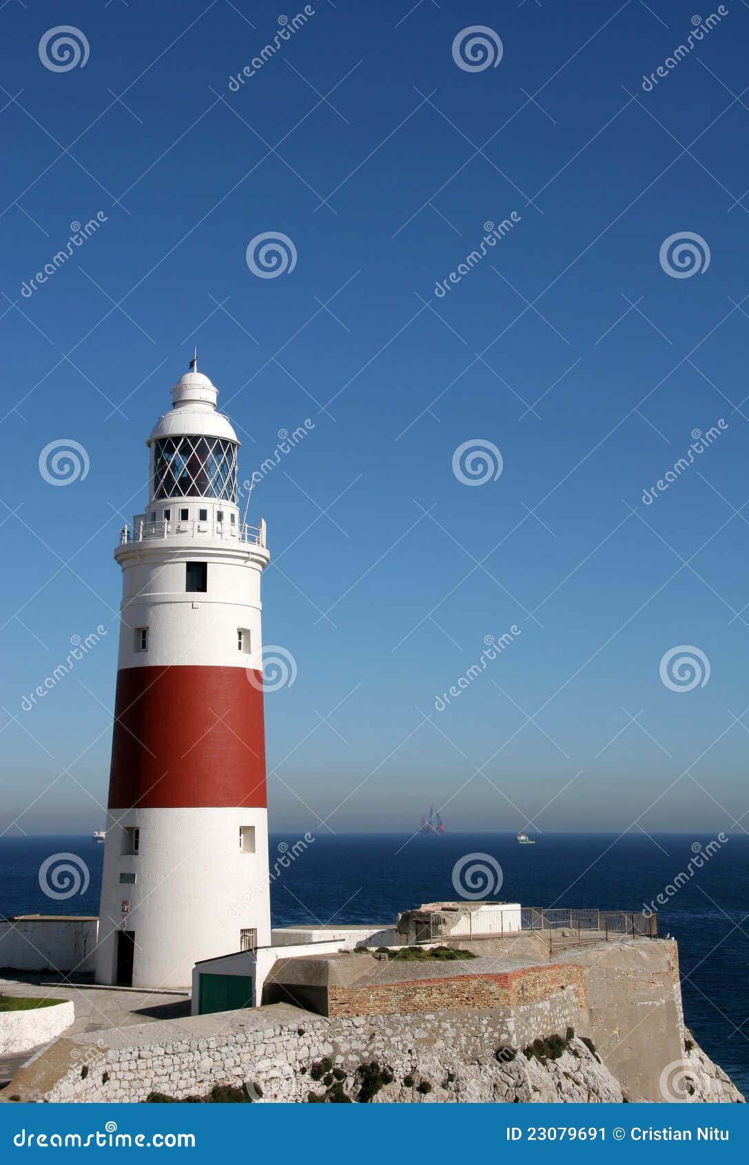 Trinity Lighthouse, Gibraltar Stock Image - Image of gibraltar, scenic ...