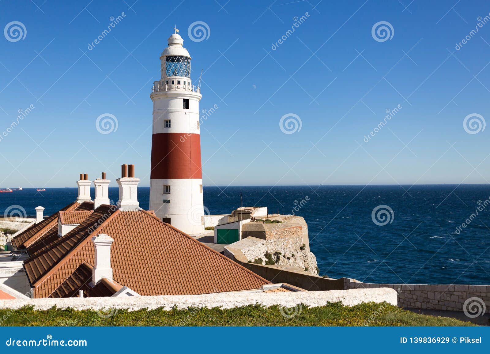 Trinity Lighthouse, Gibraltar Stock Image - Image of strait, european ...