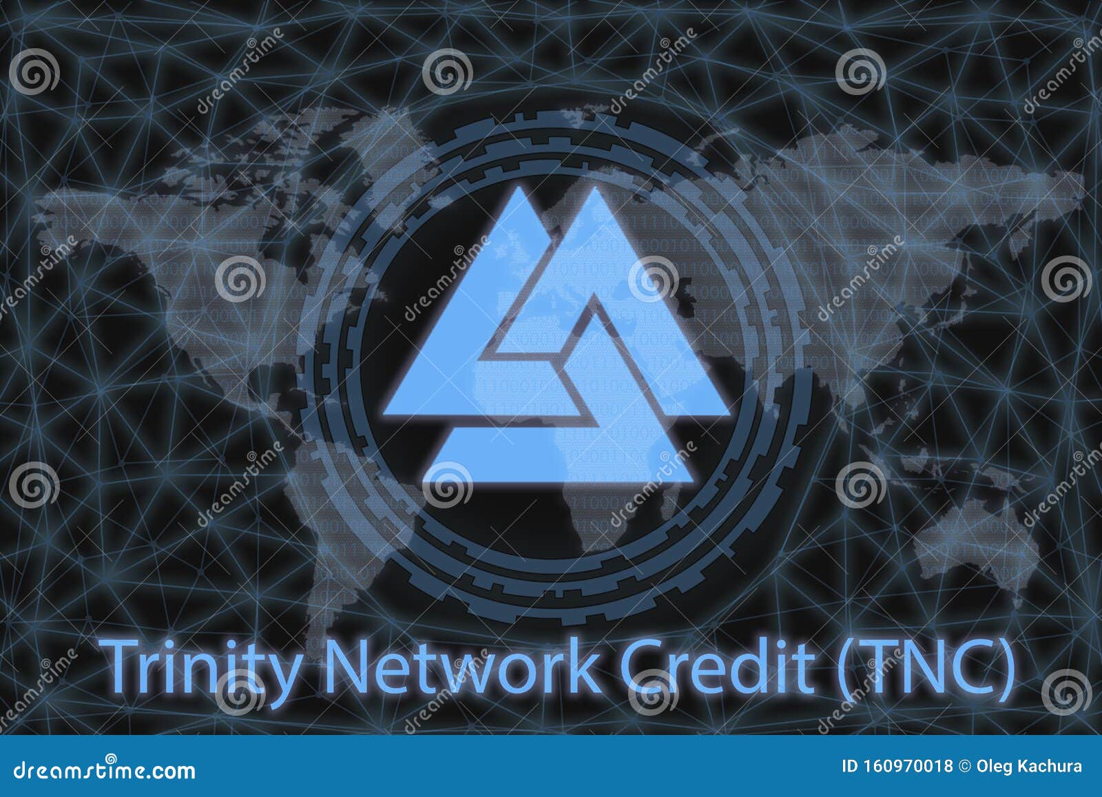 Trinity Network Credit TNC Abstract Cryptocurrency. with a Dark ...