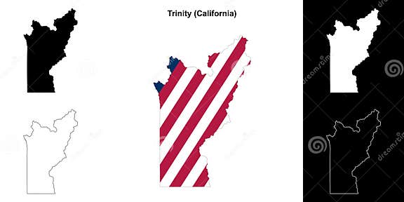 Trinity outline map stock vector. Illustration of california - 323840676