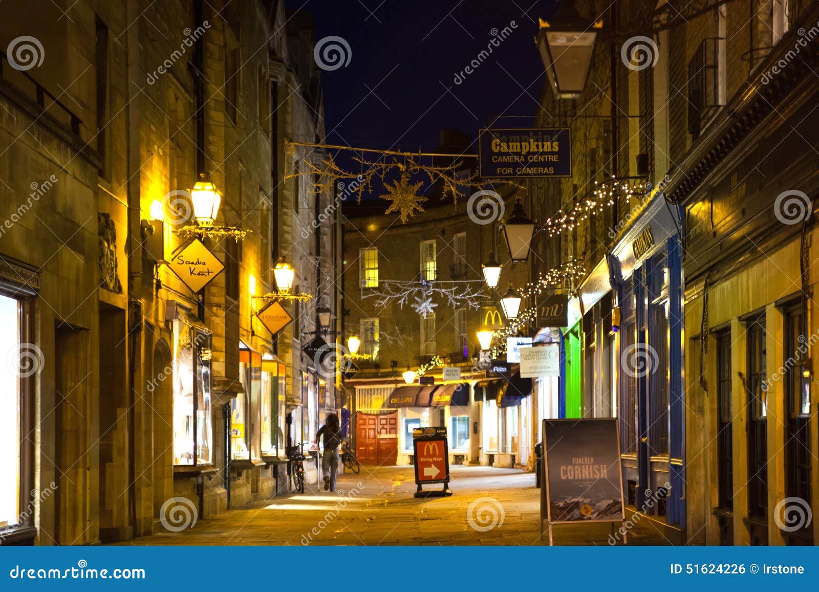 Trinity Street with Shops, Cafes Editorial Photo - Image of fountain ...