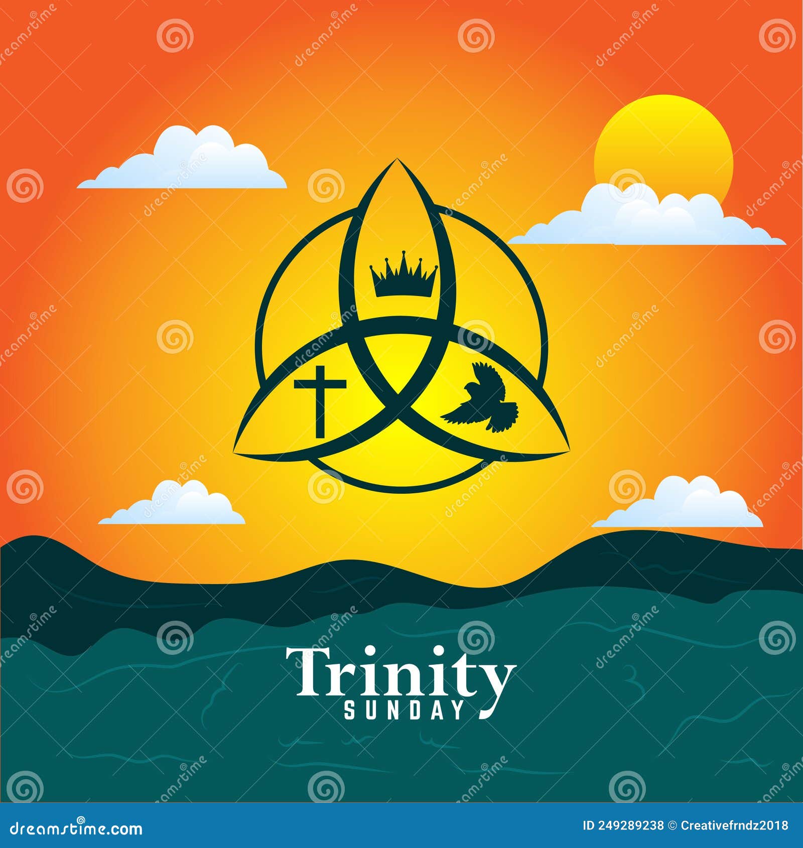 Vector Illustration of Trinity Sunday Stock Vector - Illustration of ...