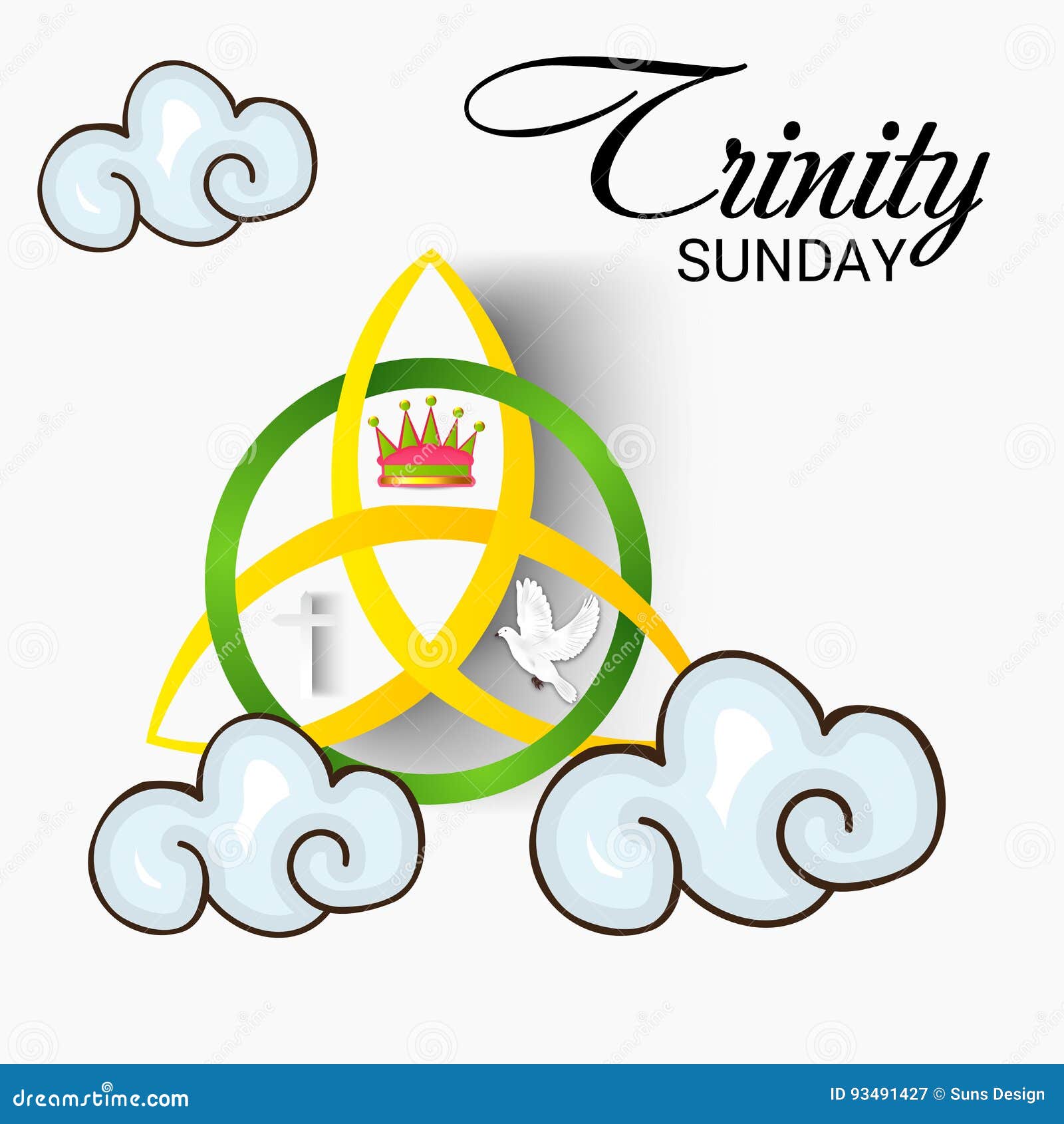 Trinity Sunday. stock illustration. Illustration of design - 93491427