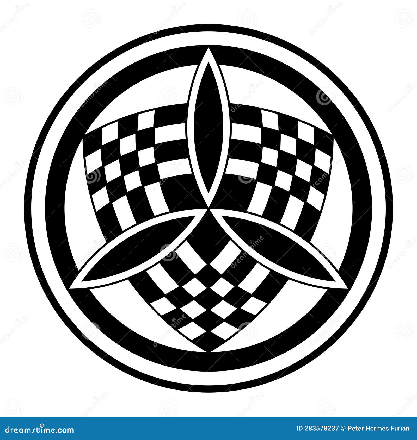 Trinity Symbol Over a Checkered Emblem within Circles Stock Vector ...