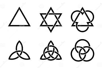 Trinity Symbols, Formed by Triangles, Triquetras, and Circles Stock ...