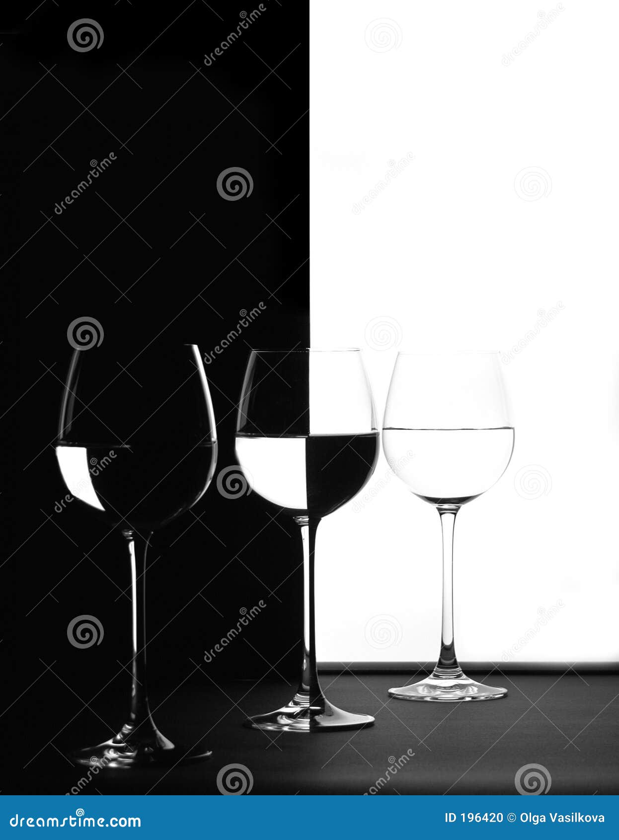Trio in black and white stock photo. Image of colours, glass - 196420