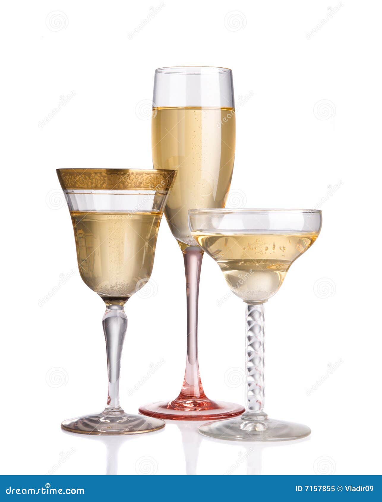 Trio of Different Champagne Glasses Stock Image - Image of bubbly ...