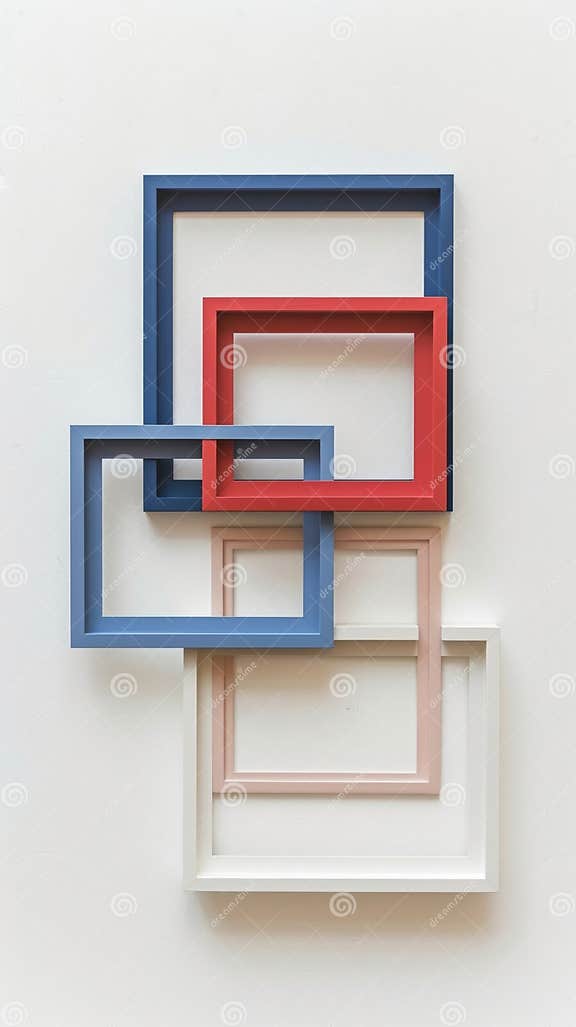 A Trio of Frames with Overlapping Rectangles in Contrasting Colors ...