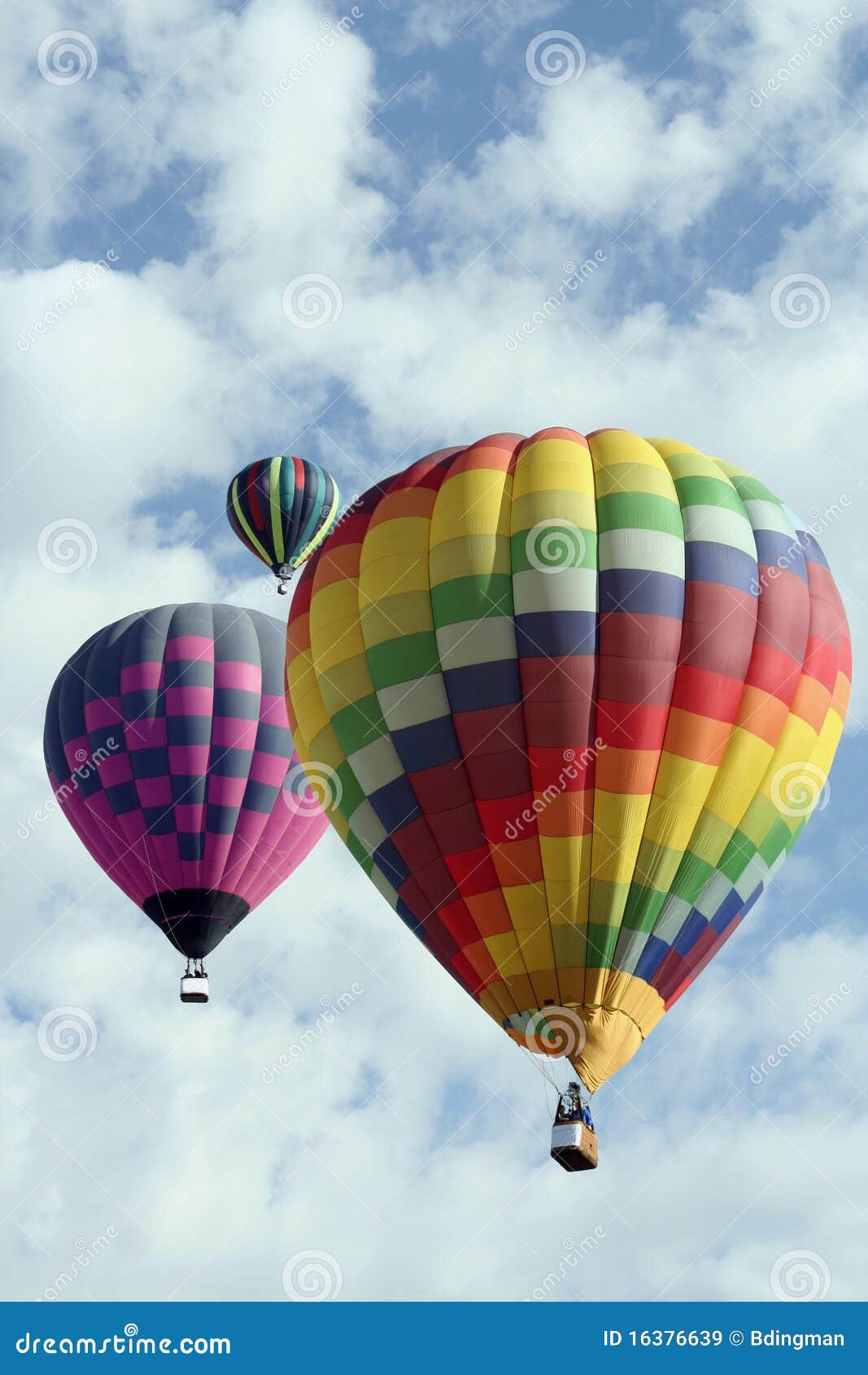 Trio of Hot Air Balloons stock image. Image of leisure - 16376639