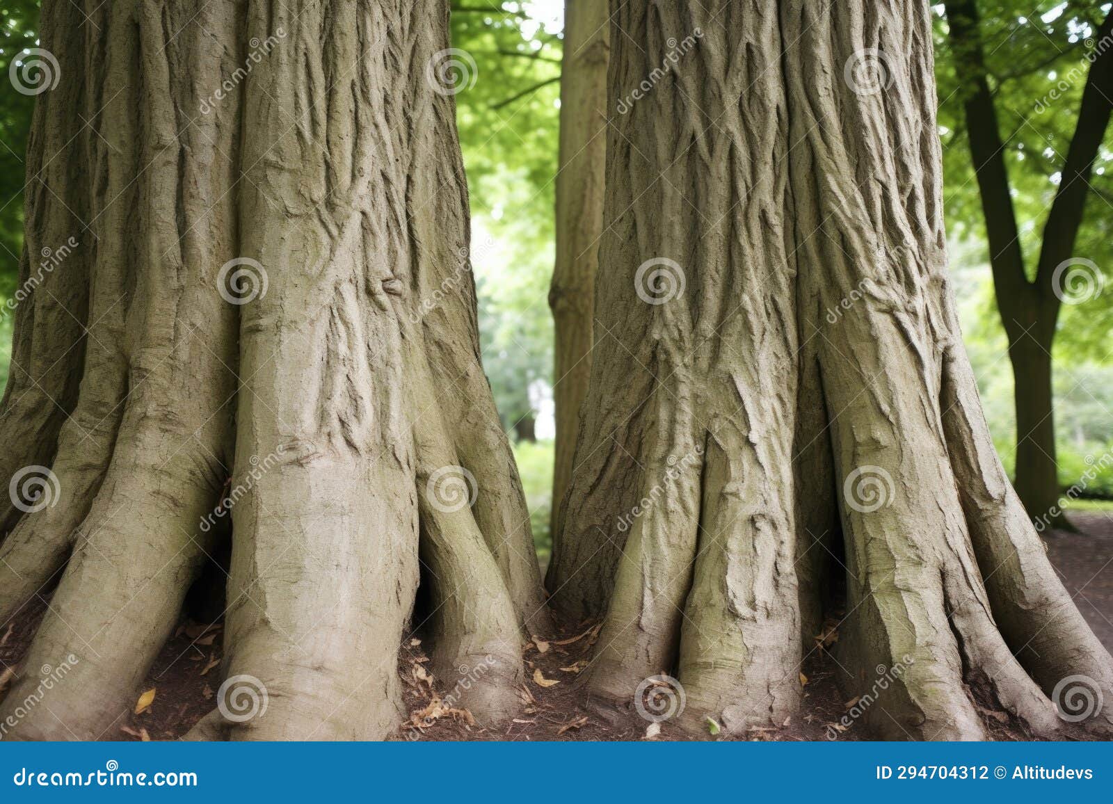 Trio of Intertwined Tree Trunks Stock Photo - Image of closeup ...