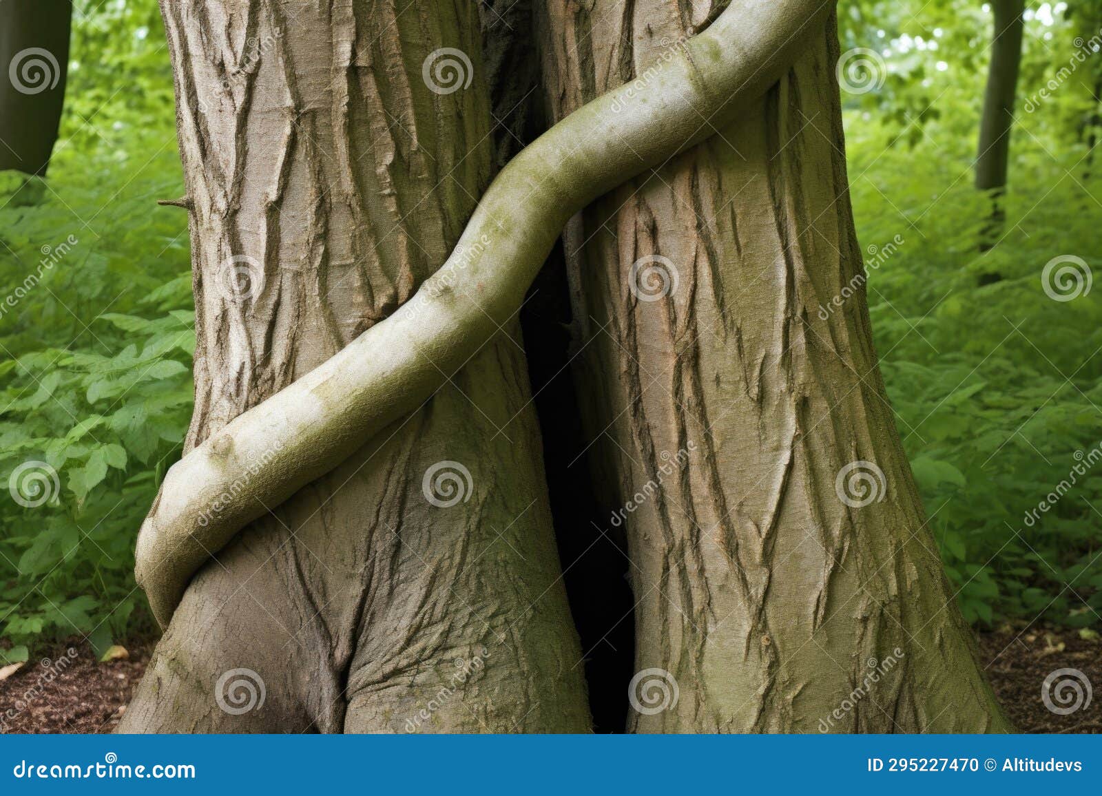 Trio of Intertwined Tree Trunks Stock Photo - Image of environment ...