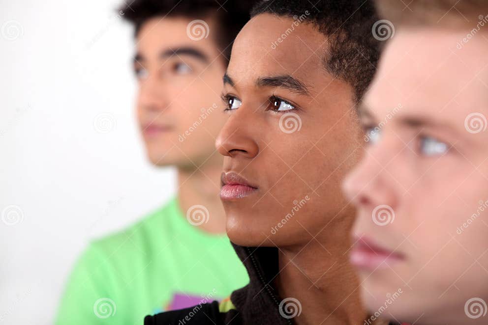 Trio of male friends stock photo. Image of coworkers - 35902964